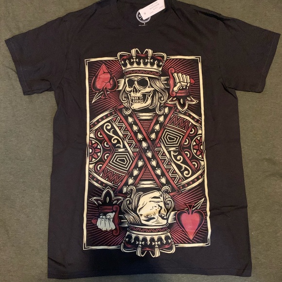 Shirts | Mens Playing Card Skull Card T Shirt Very Cool Shirt | Poshmark